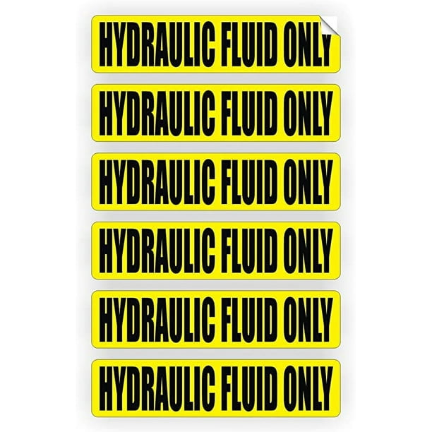 HYDRAULIC FLUID ONLY Automotive Decals | Stickers | Lift Truck Labels ...