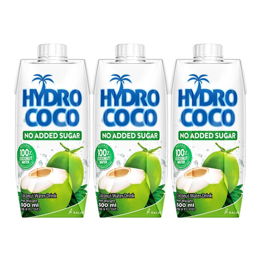 HYDRO COCO 100% Coconut Water, No Added Sugar, Fat Free, 16.9 oz (Pack ...