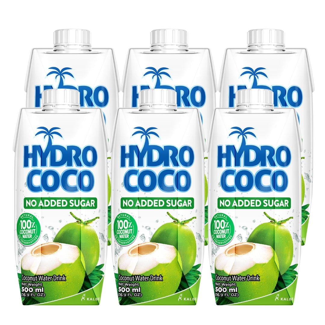HYDRO COCO 100% Coconut Water, No Added Sugar, Fat Free, 16.9 oz (Pack ...