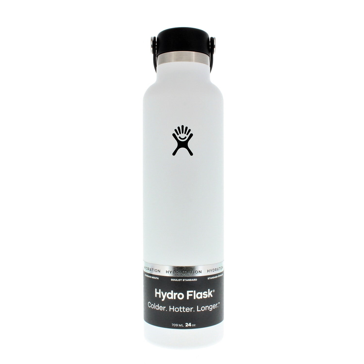 HYDRO FLASK Standard Mouth Insulated 24 oz White Water Bottle with Flex ...
