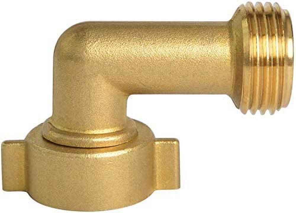 HYDRO MASTER 90 Degree Garden Hose Elbow Connector, Lead Free Brass 3/4 ...
