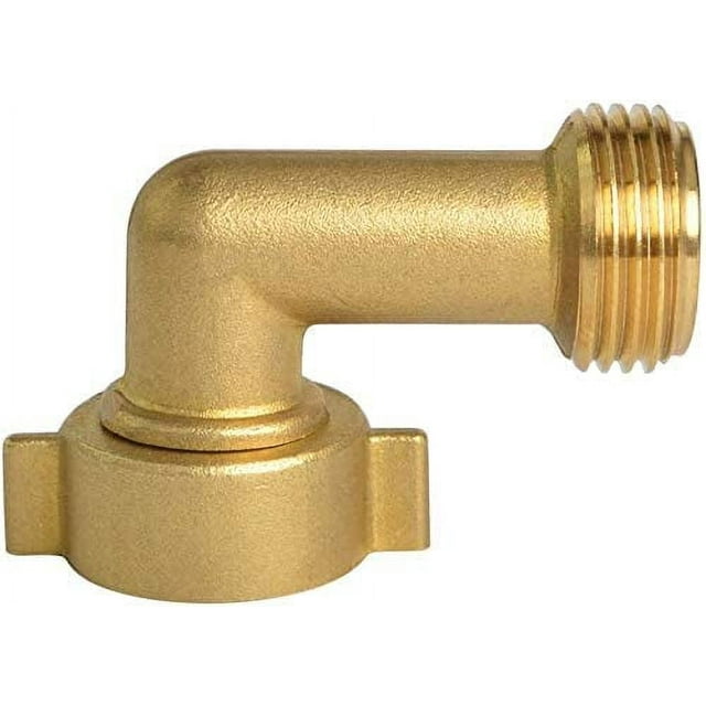HYDRO MASTER 90 Degree Garden Hose Elbow Connector, Lead Free Brass 3/4" FHT x 3/4" MHT Water ...
