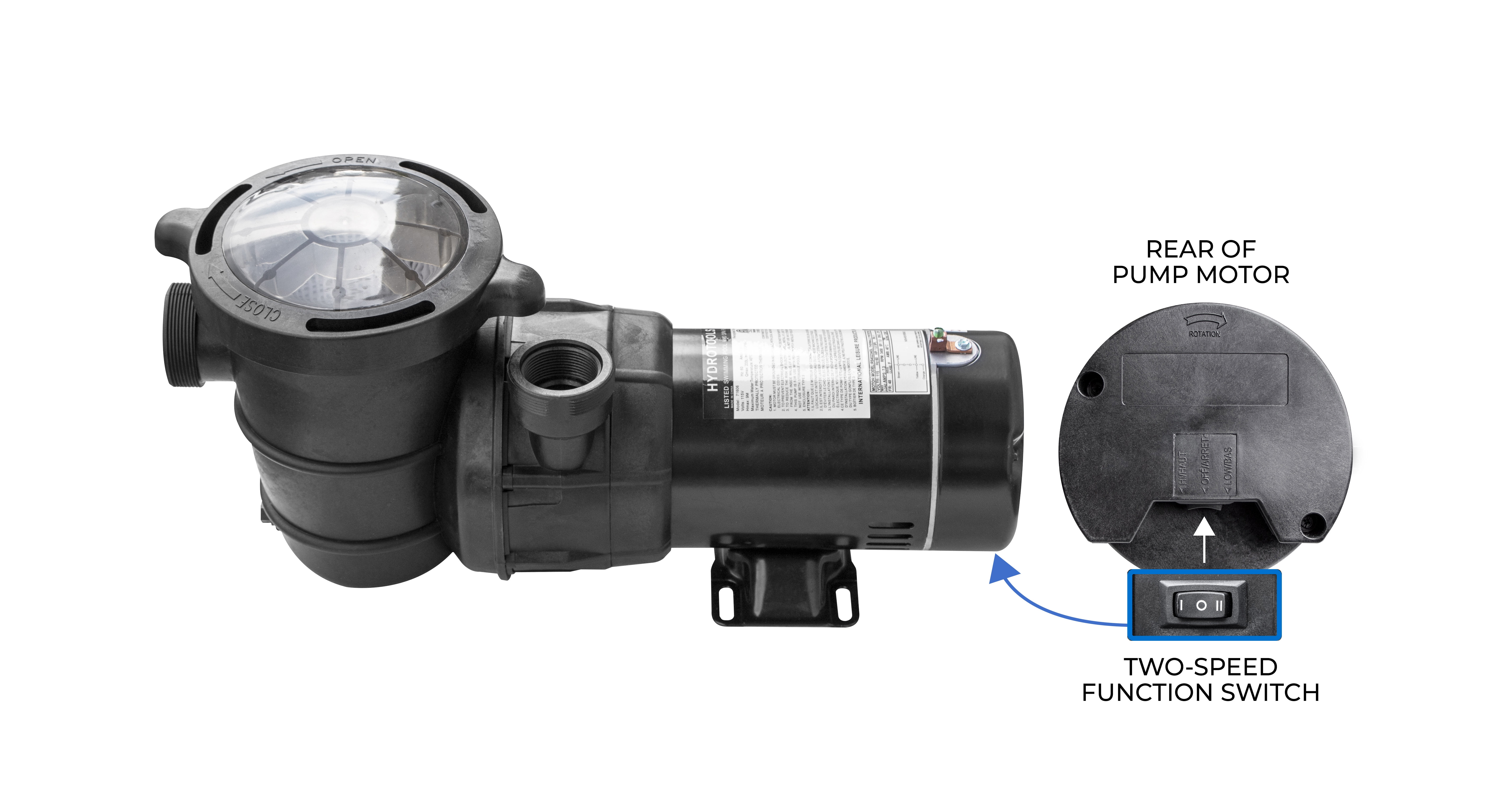 HYDROTOOLS By SWIMLINE 71916S Hydro-Flo 1.0 HP (0.8 THP) 4500 GPH ABOVE ...