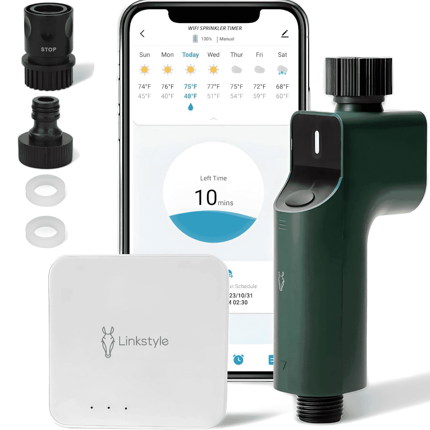 LINKSTYLE.LIFE Hydrozen Smart Sprinkler Timer with Wifi Hub Weather ...