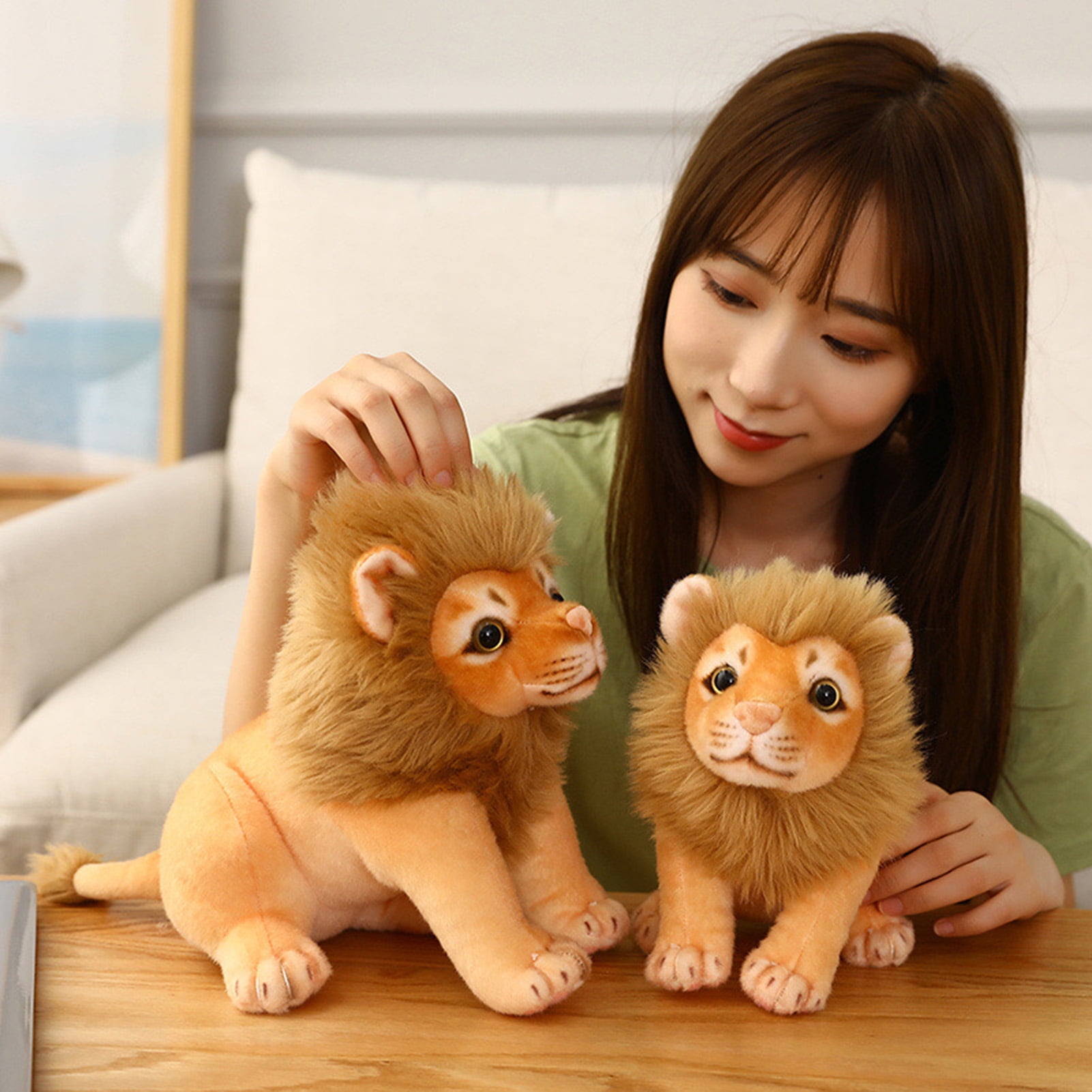 HYDa 23/28cm Lion Plush Toy Fully Filled Lovely Soft Animal Doll Sofa ...