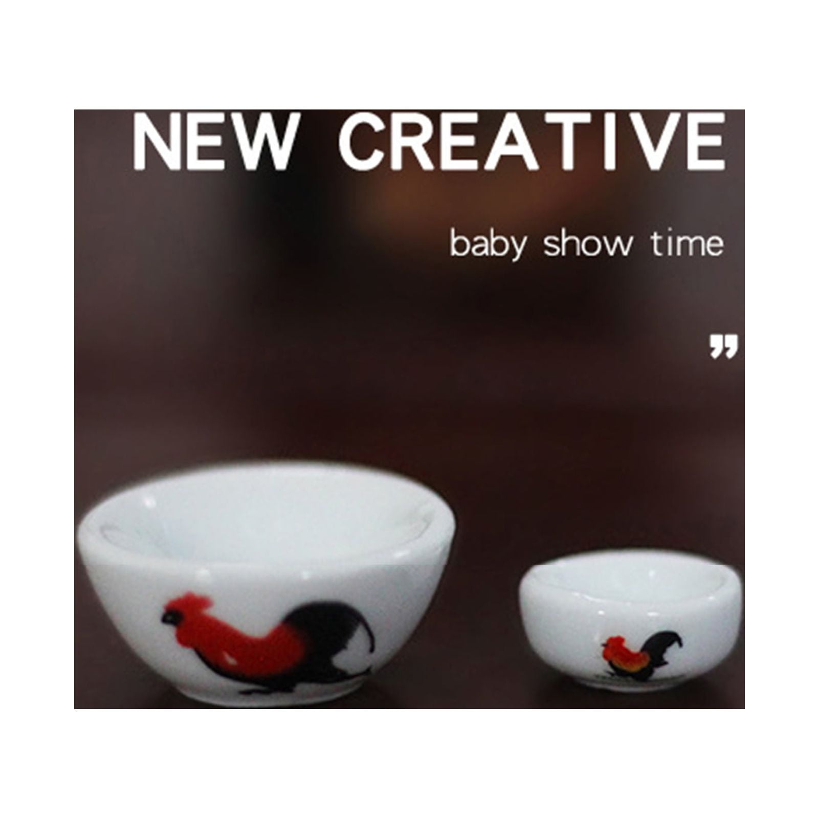 HYDa Mini Dollhouse Bowl Animal Pattern Classical Ceramics Playhouse ...
