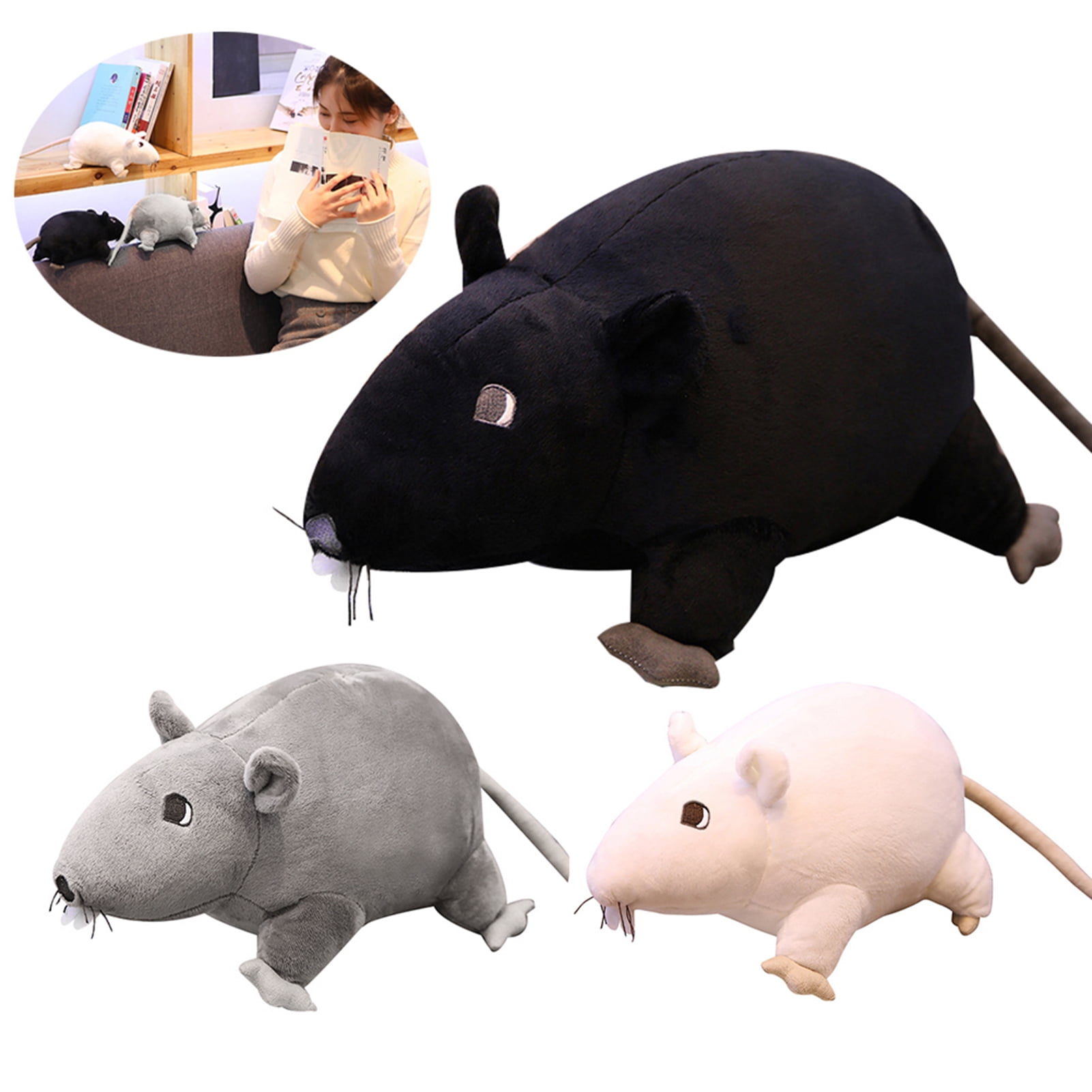 HYDa Simulated 3D Mouse Rat Animal Soft Plush Doll Toy Sofa Couch Decor ...