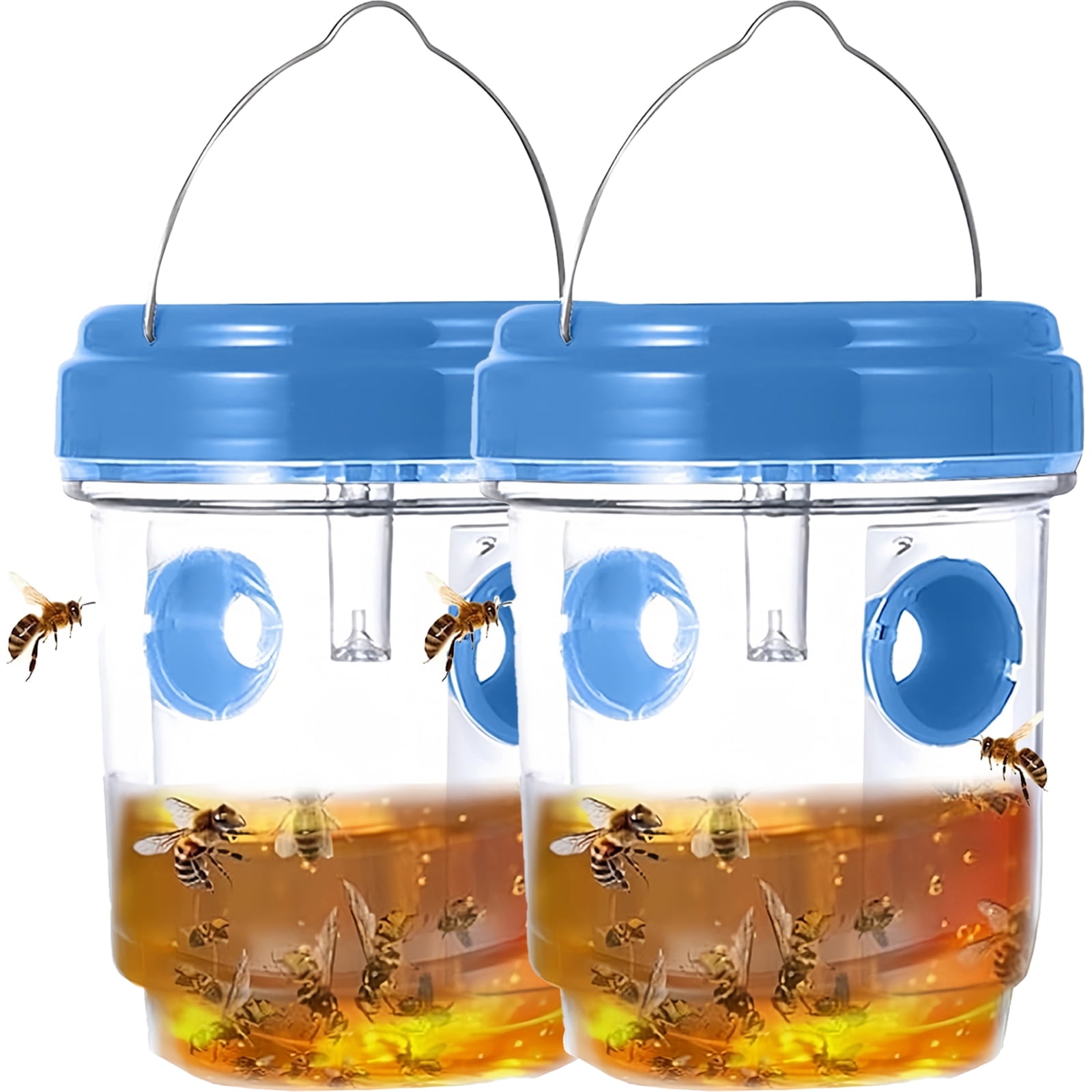 HYEASTR 2 Packs Solar Powered Wasp Trap Outdoor Hanging, Yellow Jackets ...