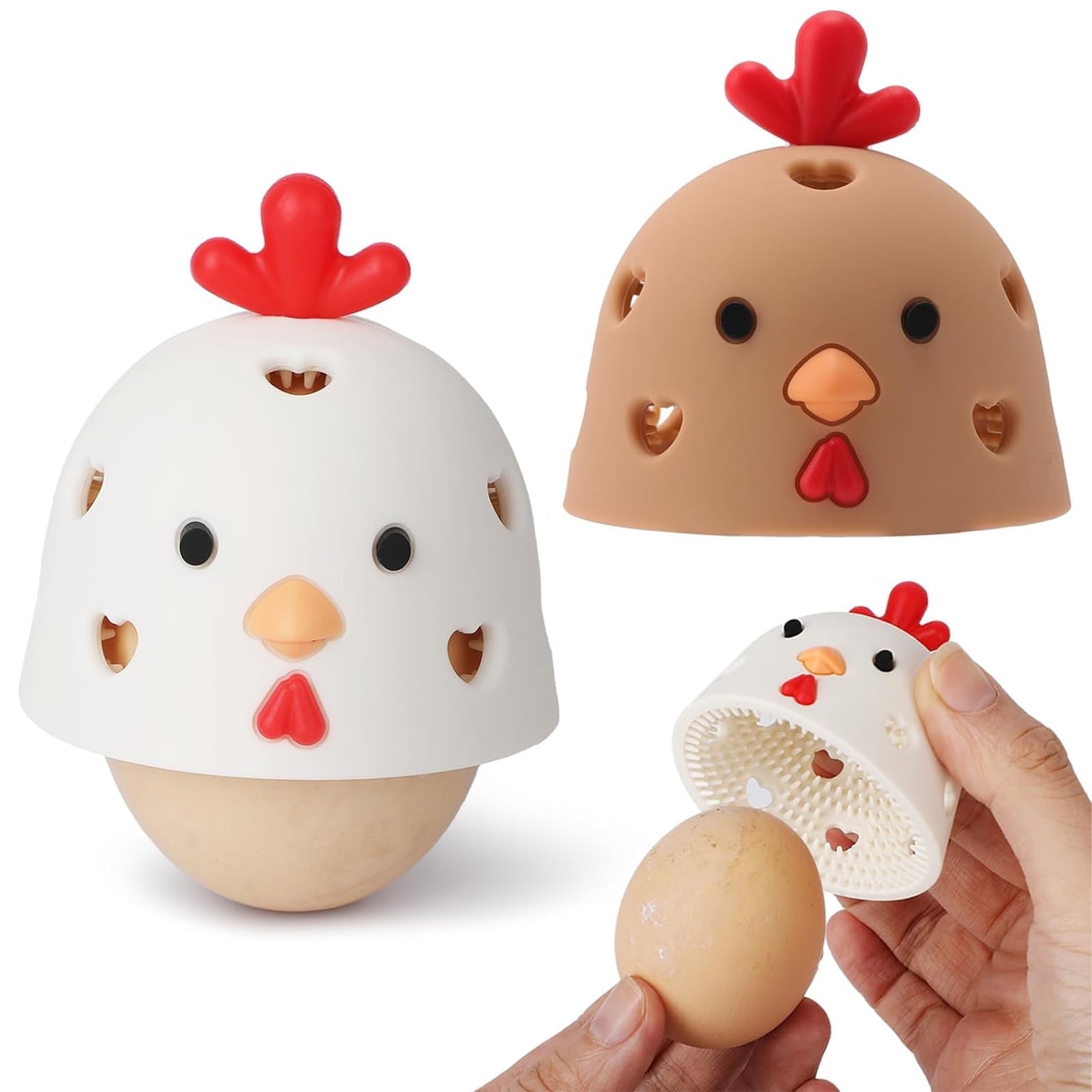 HYEASTR 2PCS Egg Brush Washer, Silicone Chicken Egg Cleaner for Fresh ...