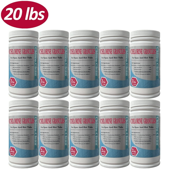 HYEASTR Di-Chlor Granular Chlorine for Spa Hot Tub - 20lbs ...