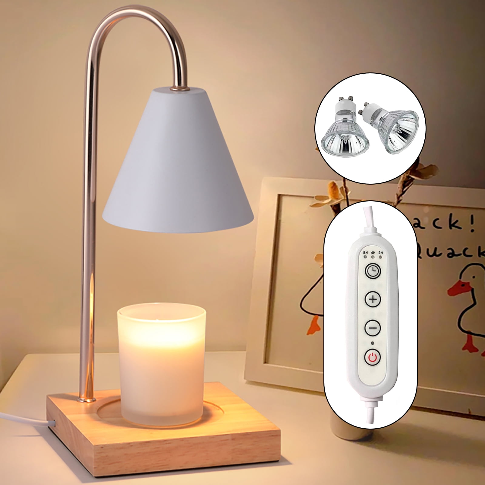 HYEASTR Dimmable Candle Warmer Lamp with Timer, Wax Melting Lamp with ...