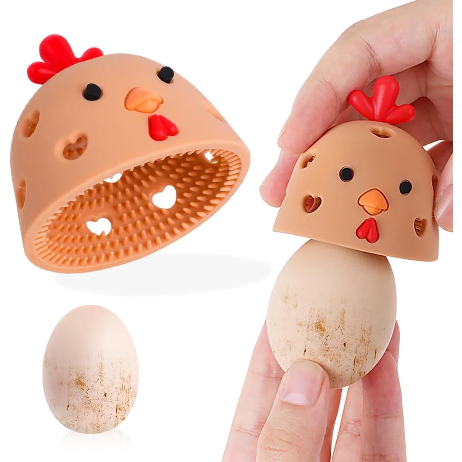 HYEASTR Egg Cleaner Brush for Fresh Eggs Silicone Egg Scrubber ...