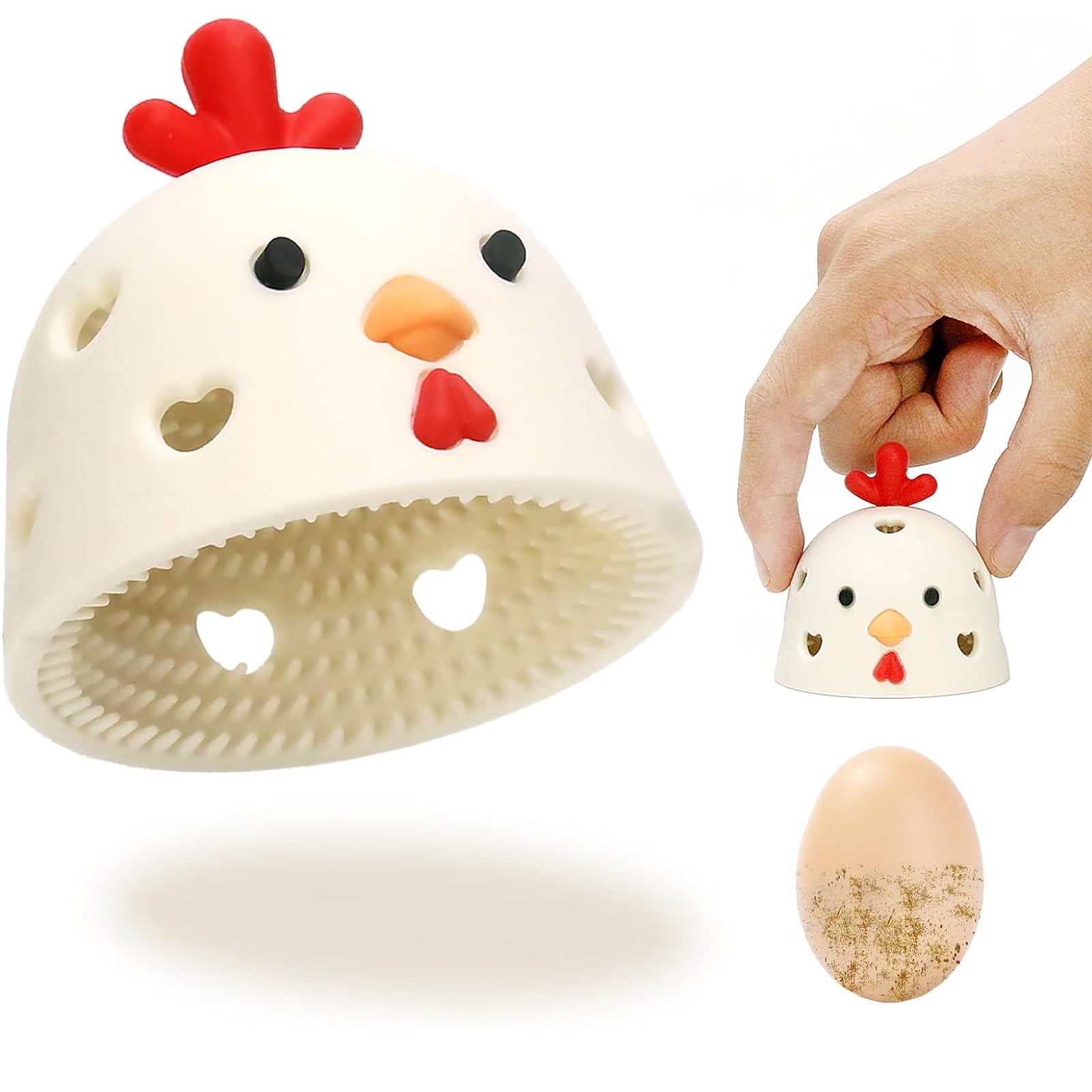 HYEASTR Silicone Egg Brush Cleaner, Multipurpose Vegetable and Fruit ...