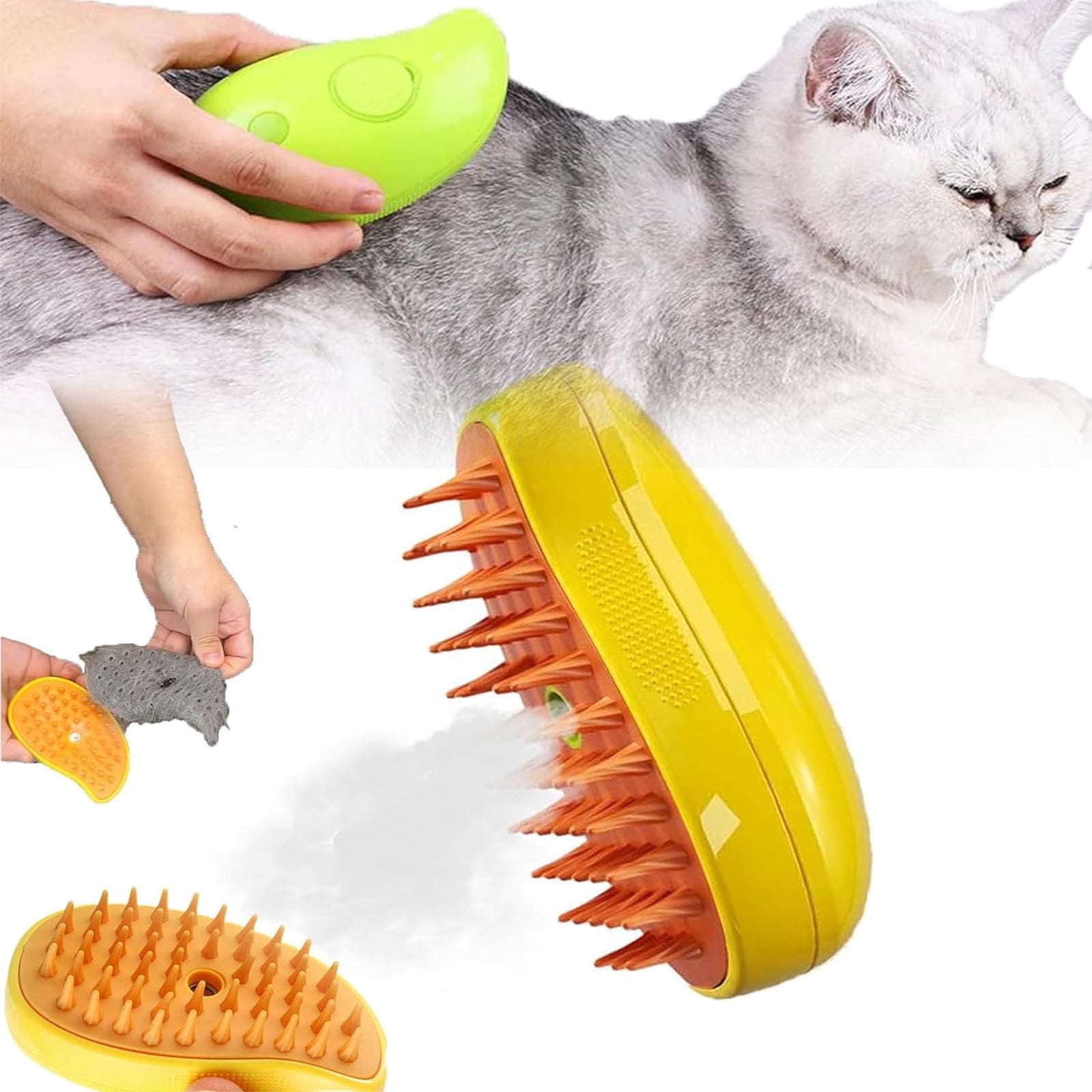 HYEASTR Spray Cat Brush - Detangling & Fur Deshedding, Self Cleaning ...