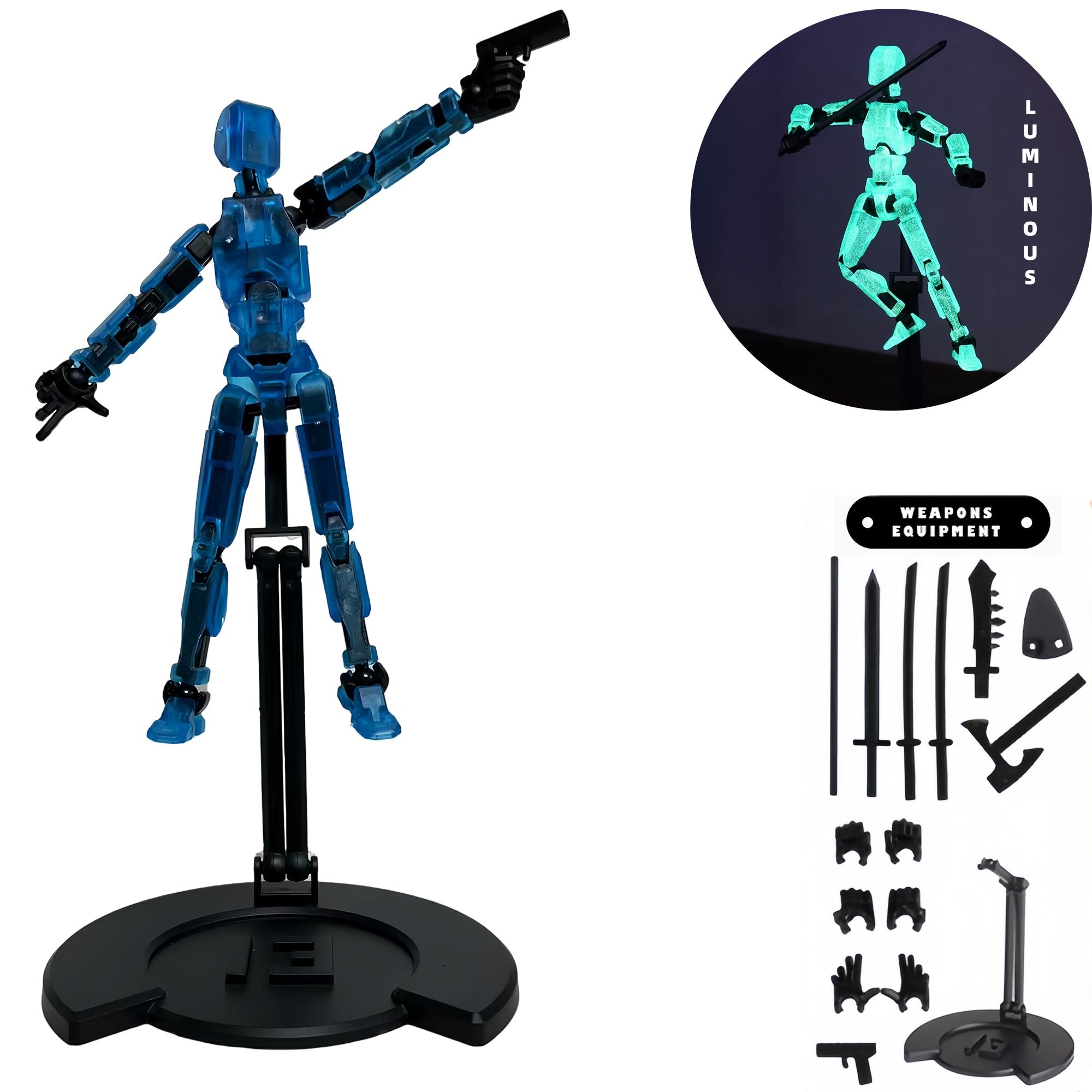 HYEASTR T13 Action Figure Finished Product Action Figure Set Robot ...