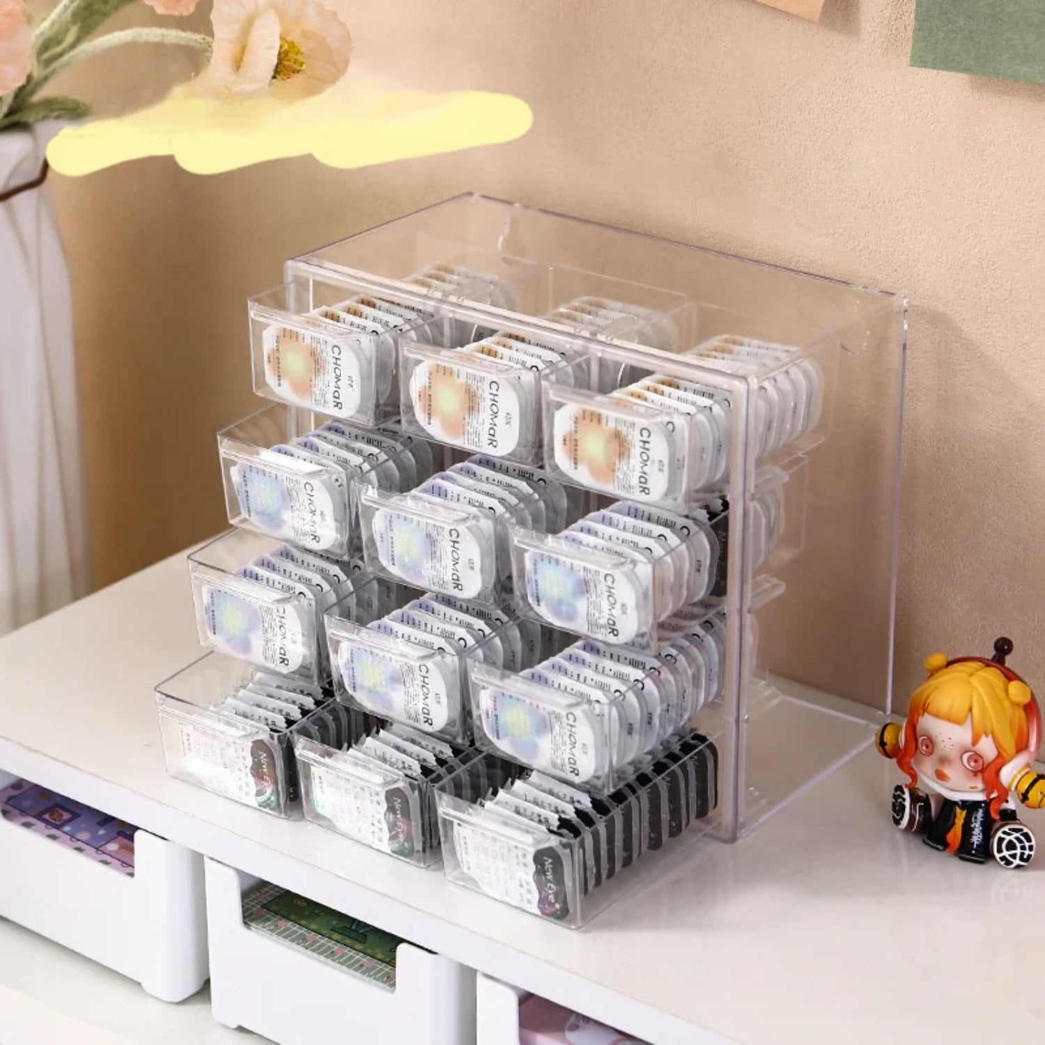 HYEURHD Beauty Contact Lens Box Daily Disposable Contact Lens Cabinet ...