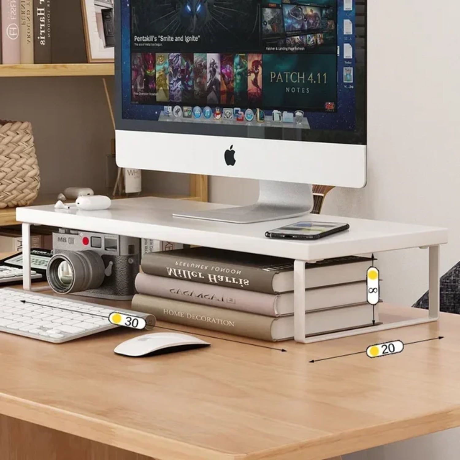 HYEURHD Computer Monitor Elevated Monitor Base Office Rack Computer ...