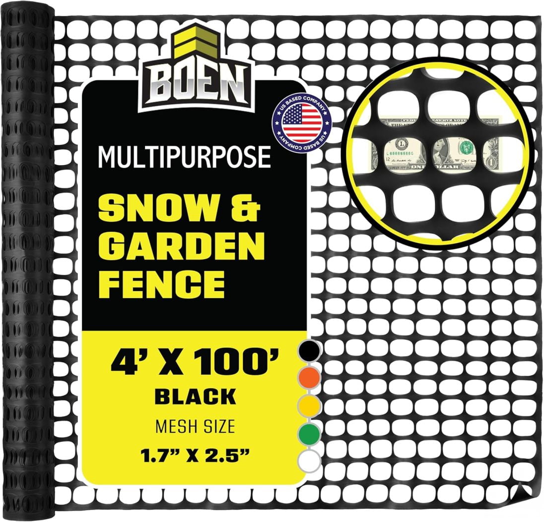 HYFF 4' x 100' Black Temporary Fencing, Mesh Snow Fence, Plastic ...