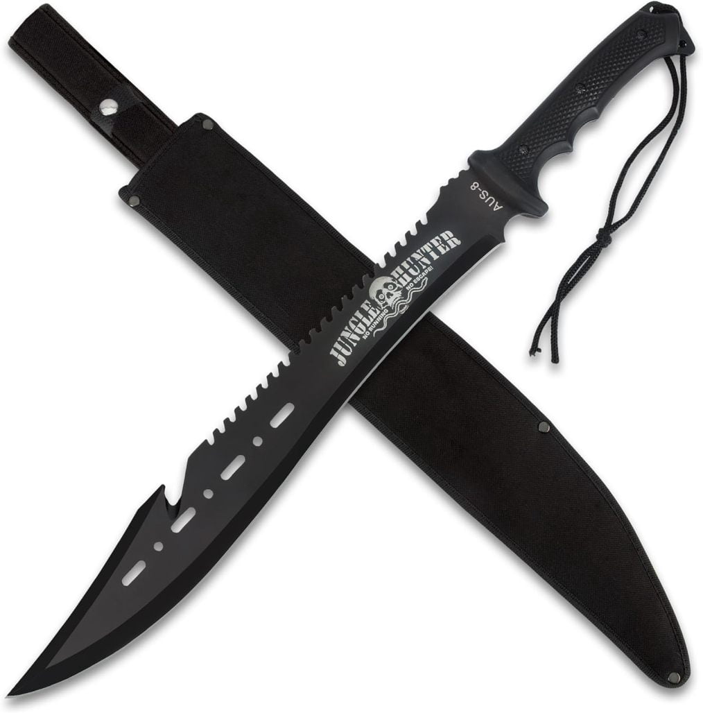 HYFF Jungle Hunter Machete with Sheath | 25" Tactical Survival Machete ...