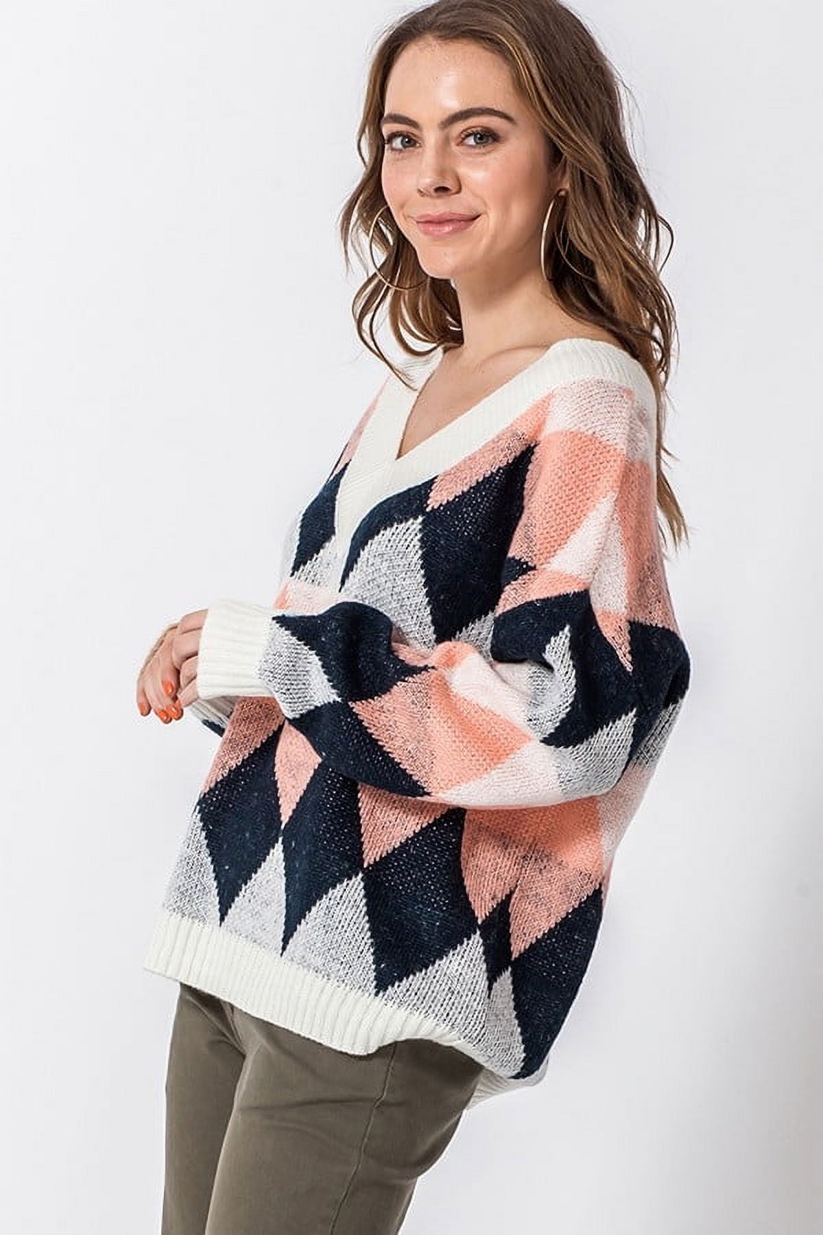 HYFVE ARGYLE V NECK SWEATER - Walmart.com