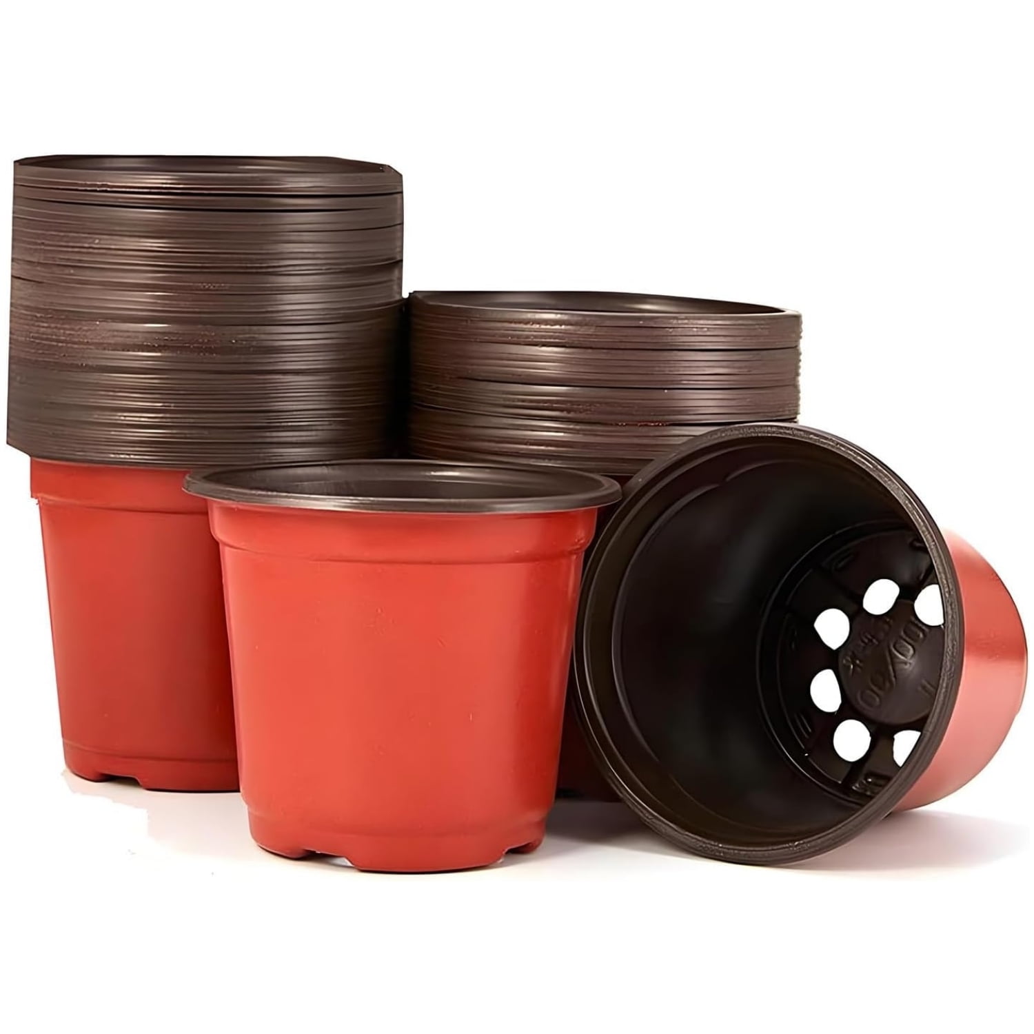 HYG Plastic Plant Nursery Pots,50 Pcs Flower Plant Container,5 inch ...