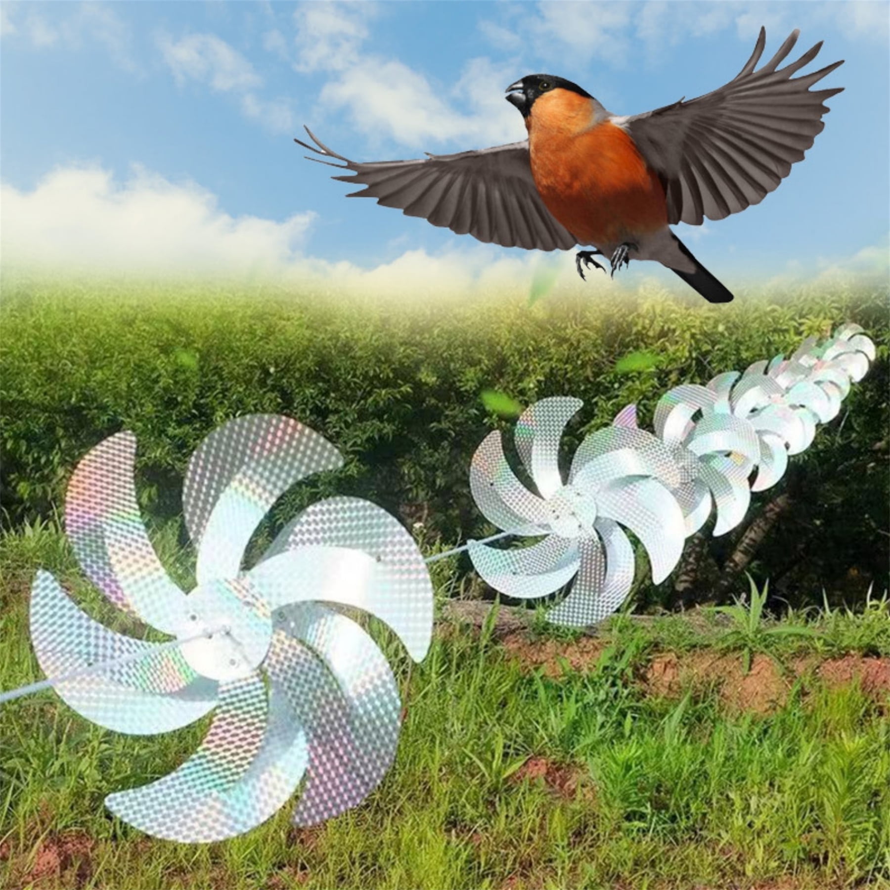 HYG Reflective Pinwheels Strings 10 Meters of 8 Pieces Wind Spinners ...