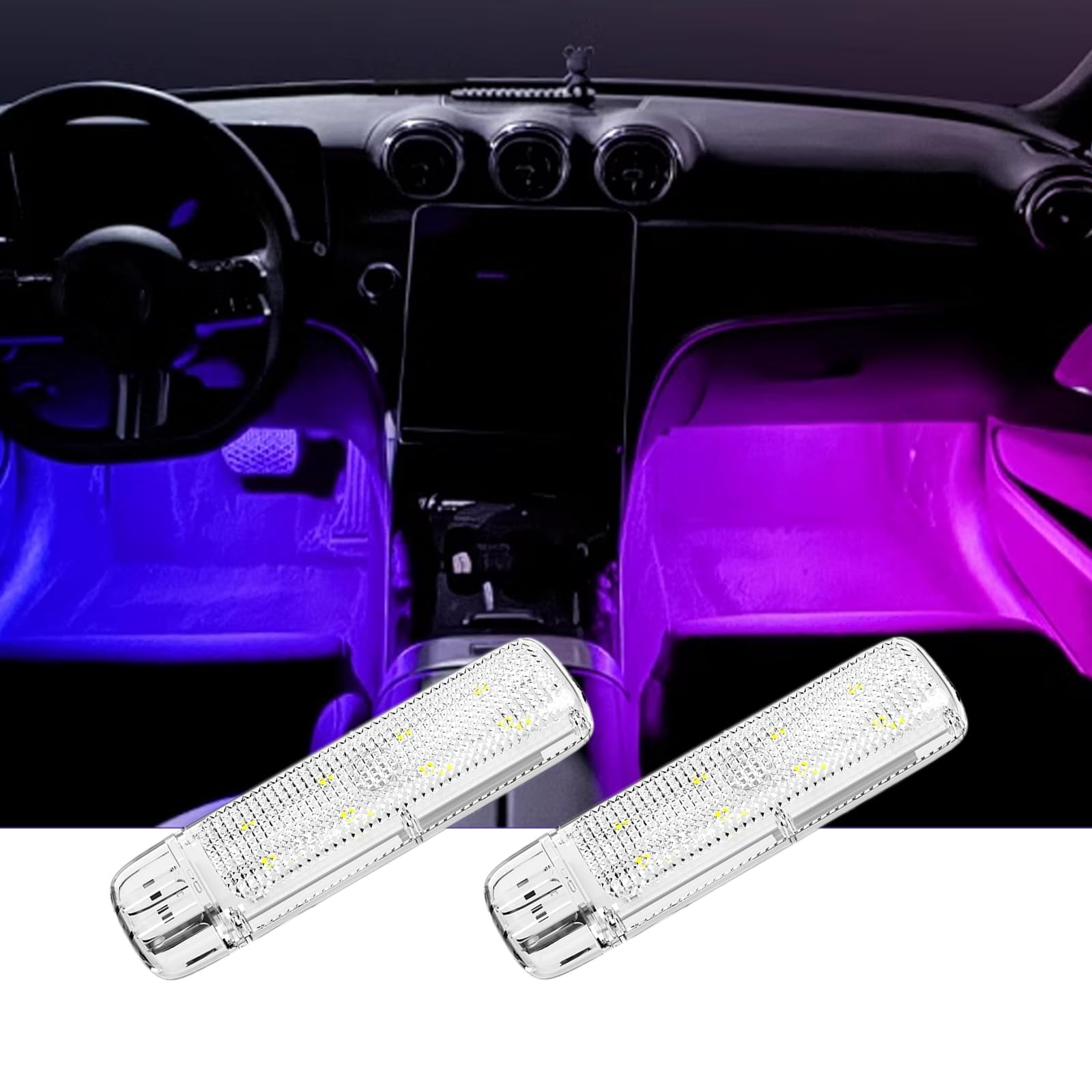 HYGQCYP 7-Color Car Led Interior Neon Ambient Mood Lights USB ...