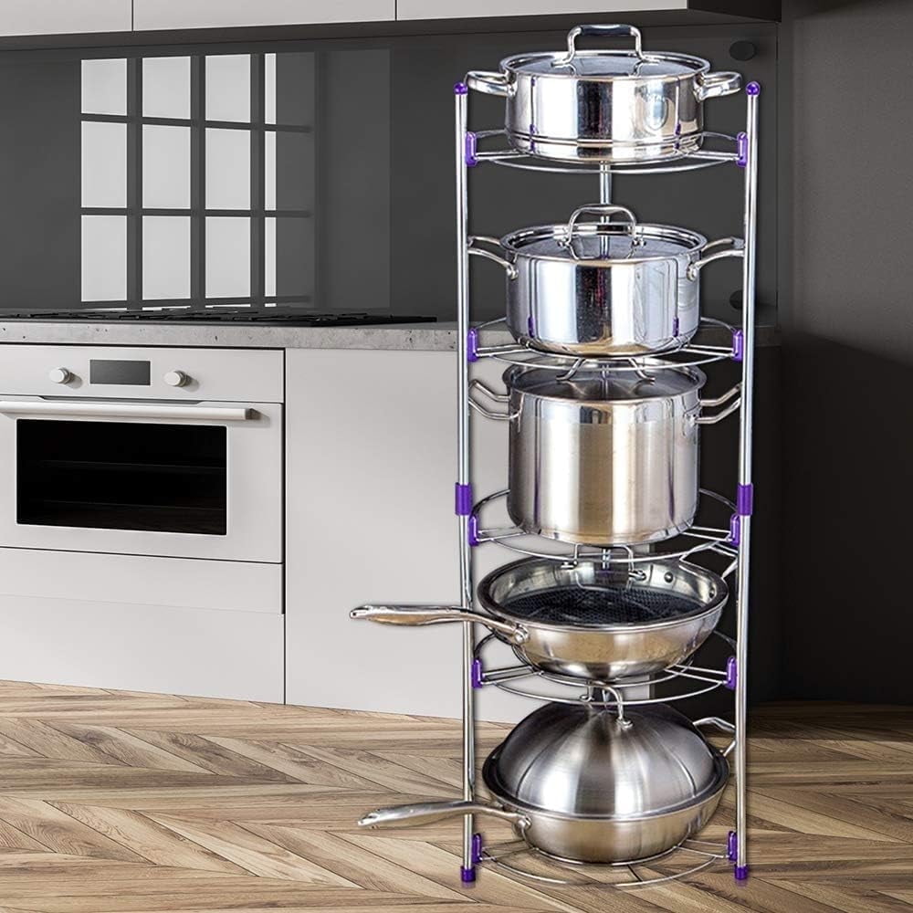 HYGRAD Built to Survive Carbon Steel Round Pan Free Standing Organizer ...