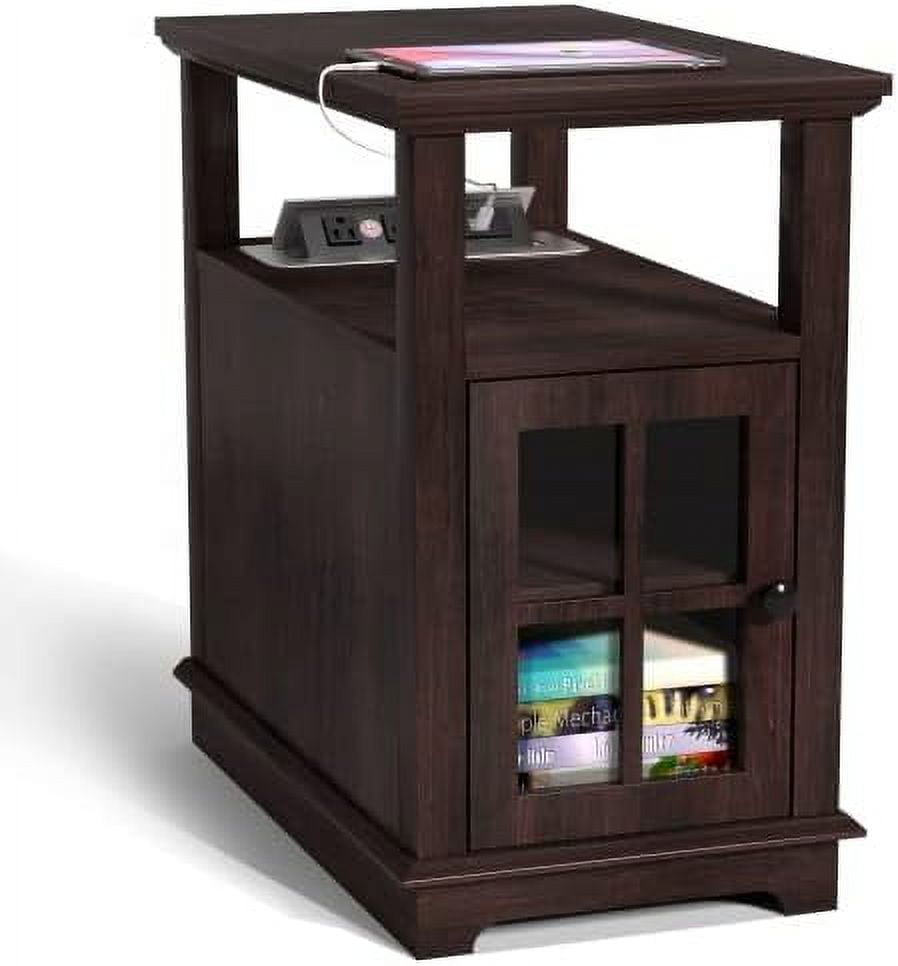 HYHBIBOOM End Table with Charging Station with 2 Power outlets & 2 USB ...