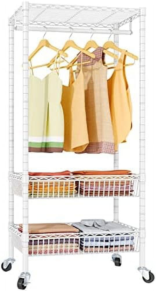 HYHBIBOOM R2 Medium Rolling Garment Rack Rolling for Hanging Clothes ...