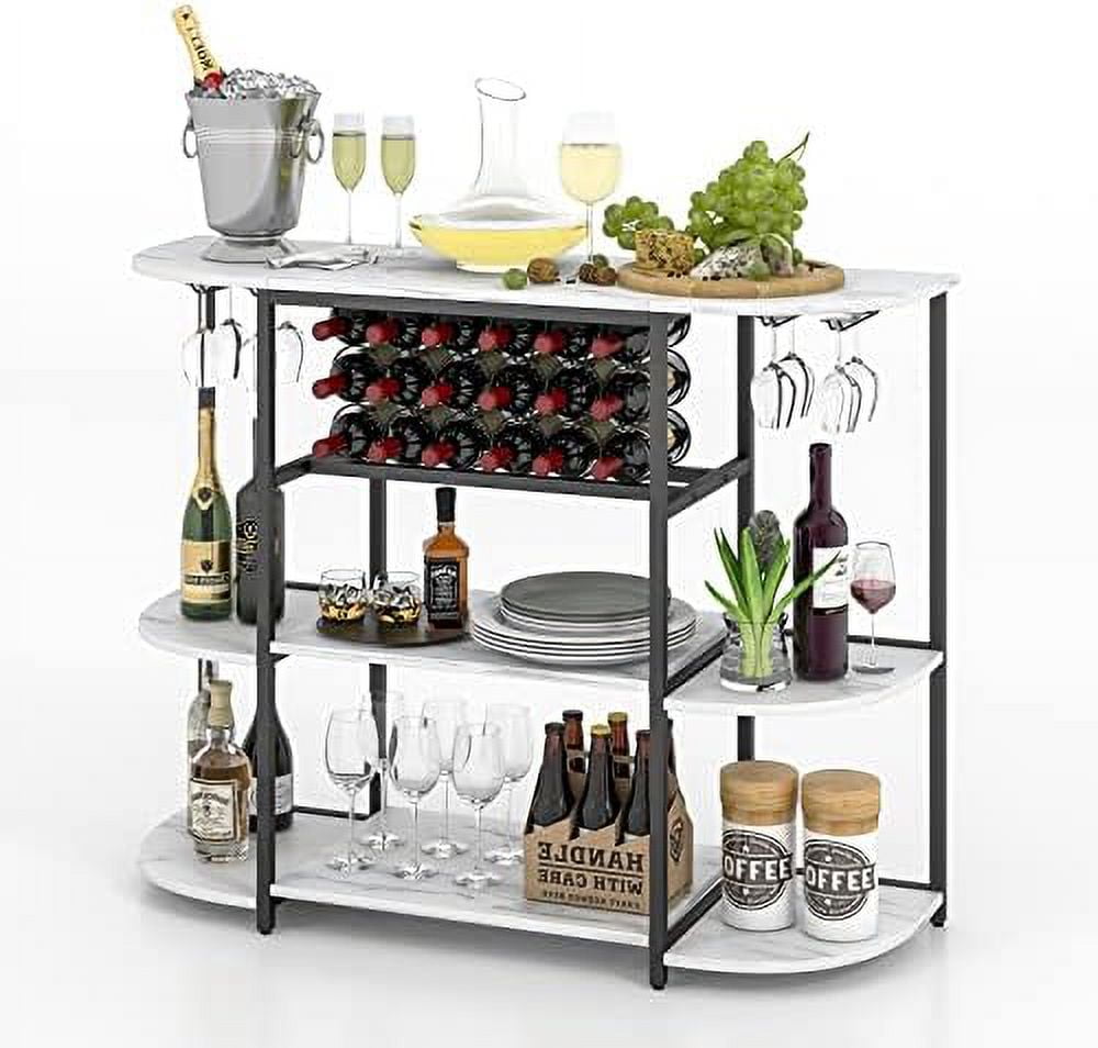 HYHBIBOOM Wine Rack Table 47 Inches Modern Wine Cabinet with Wine Rack ...