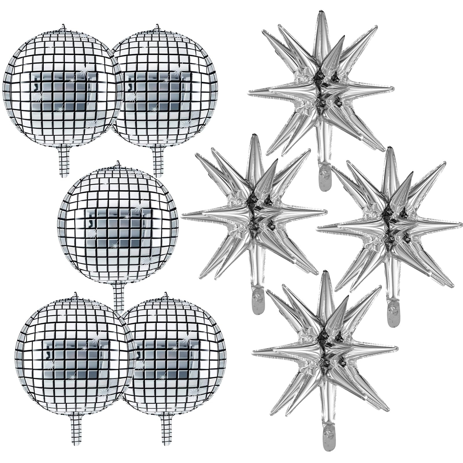 HYHJBLN 9Pcs Disco Ball AIF4 and Star Foil Cone Spike Explosion Star 22 ...