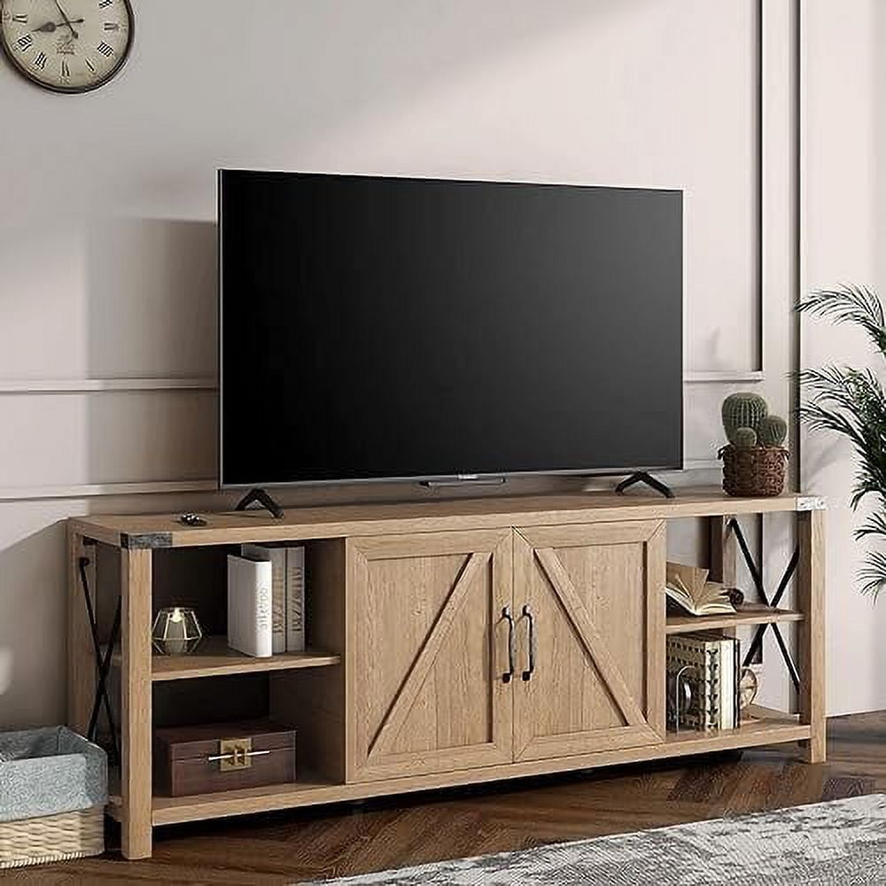 HYHOME Black TV Stand for TVs up to 80" Large Classcial TV Cabinet ...