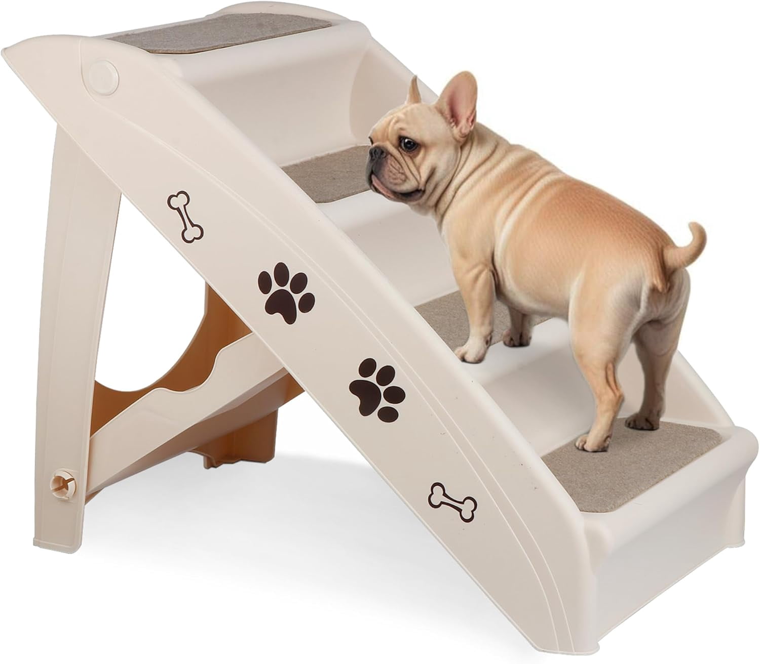 HYJY 4-Step Dog Stairs for Bed, Foldable Non-Slip Couch Sofa Pet Ramps ...