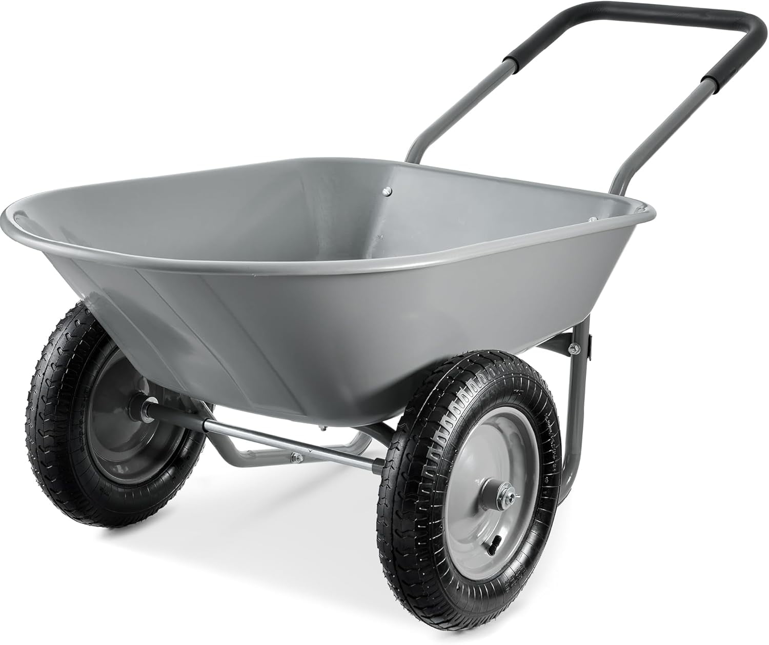 HYJY Dual-Wheel Home Utility Yard Wheelbarrow Garden Cart w/Built-in ...