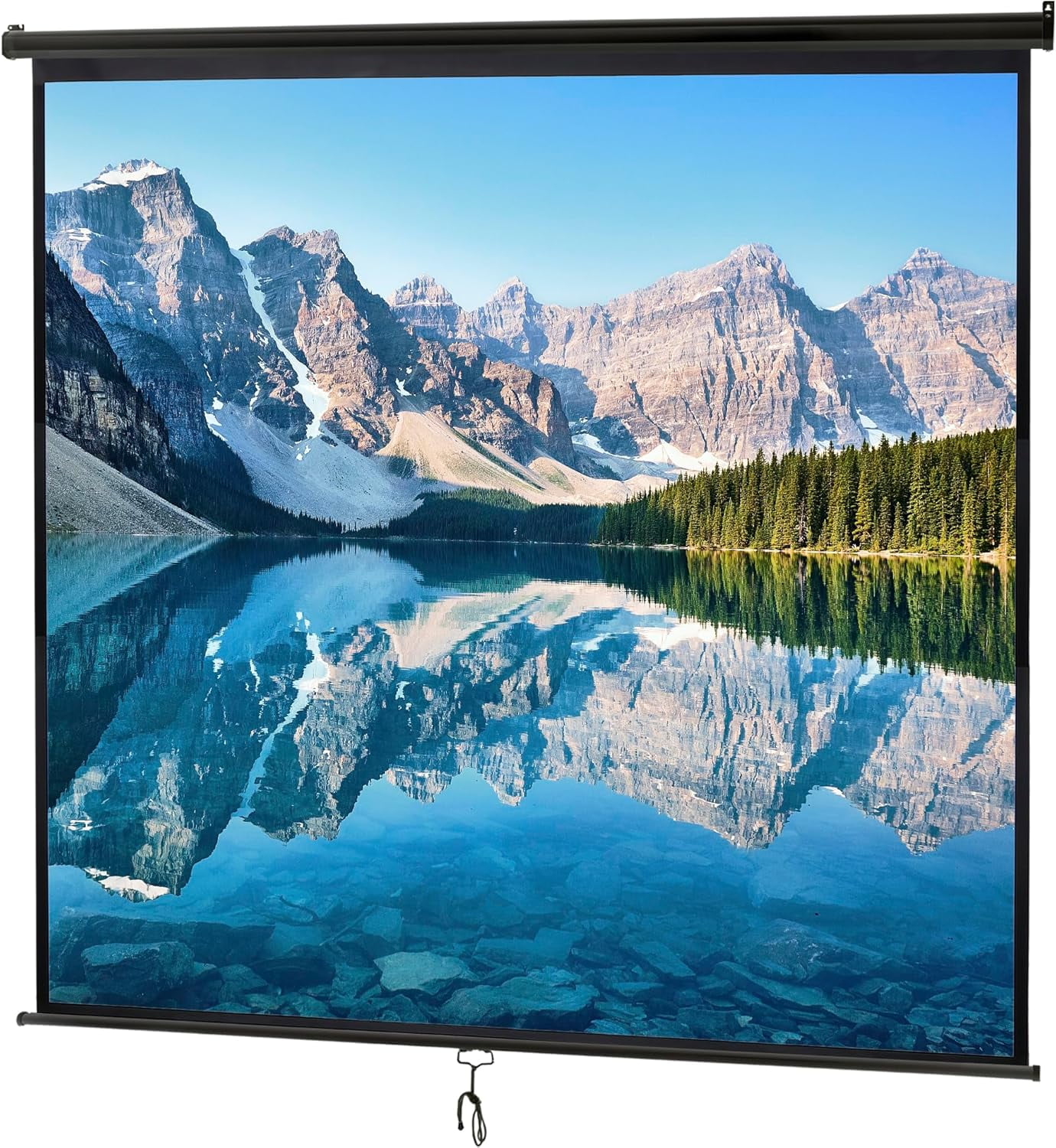 HYJY Projector Screen 120 Inch 1:1 HD Portable Manual Pull Down ...