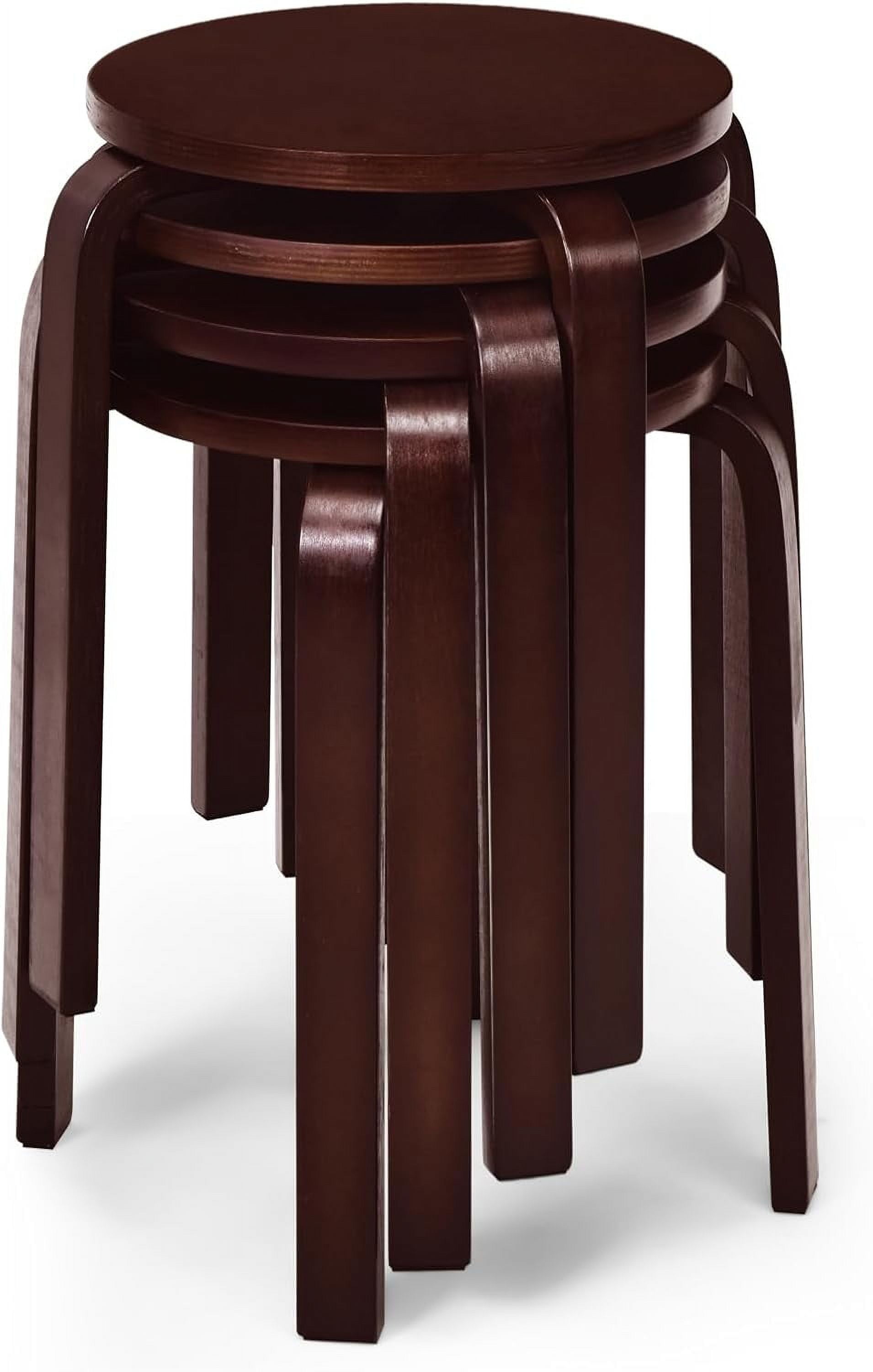 HYJY Stacking Stools Set of 4, Portable Bentwood Nesting Stools, 18 ...
