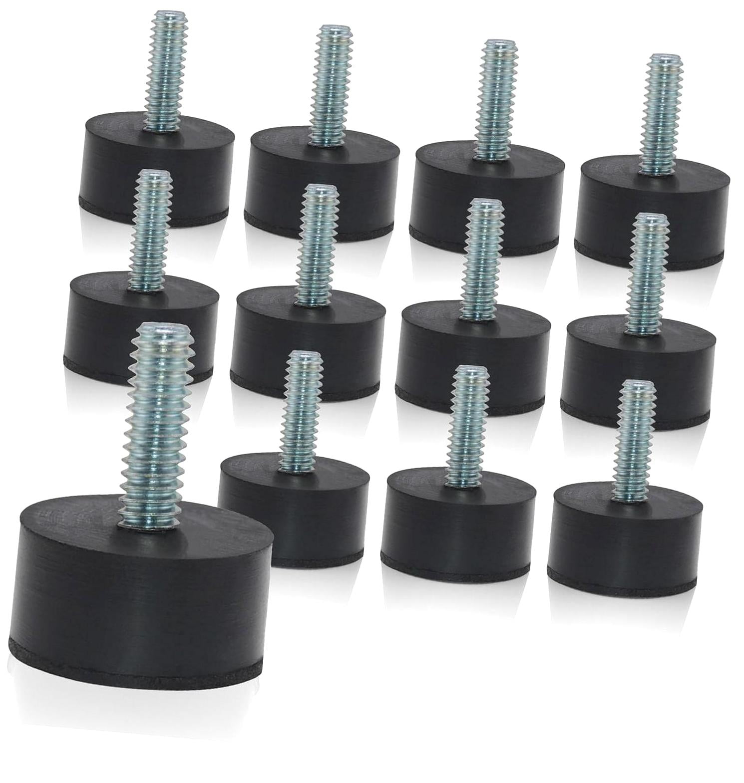 HYKE 1/4-20 Rubber Adjustable Furniture Leveler, 12 Pack Leveling Feet ...
