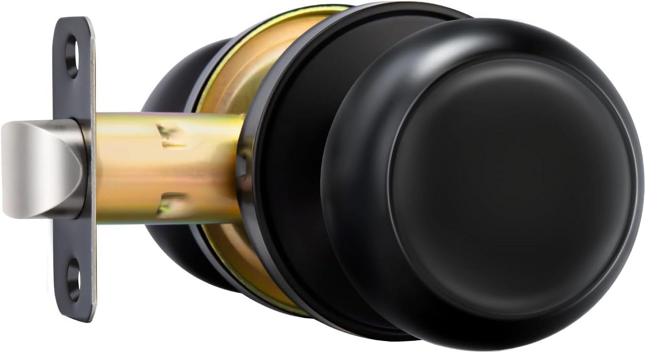 HYKE 1 Pack Black Passage Door Knob Interior Door Lock for Hallway and Closet No Loc Keyless ...