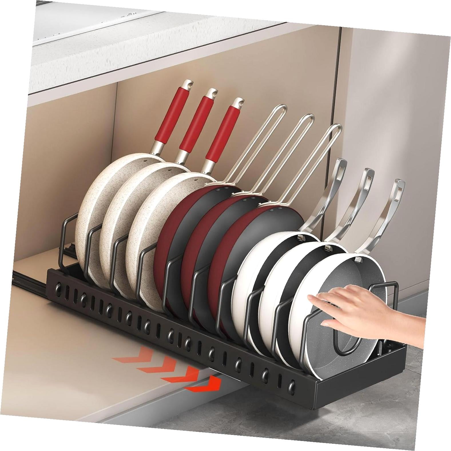 HYKE 1 Pack Pull Out Pot and Pan Organizer Under Cabinet, Slide Out Pot ...