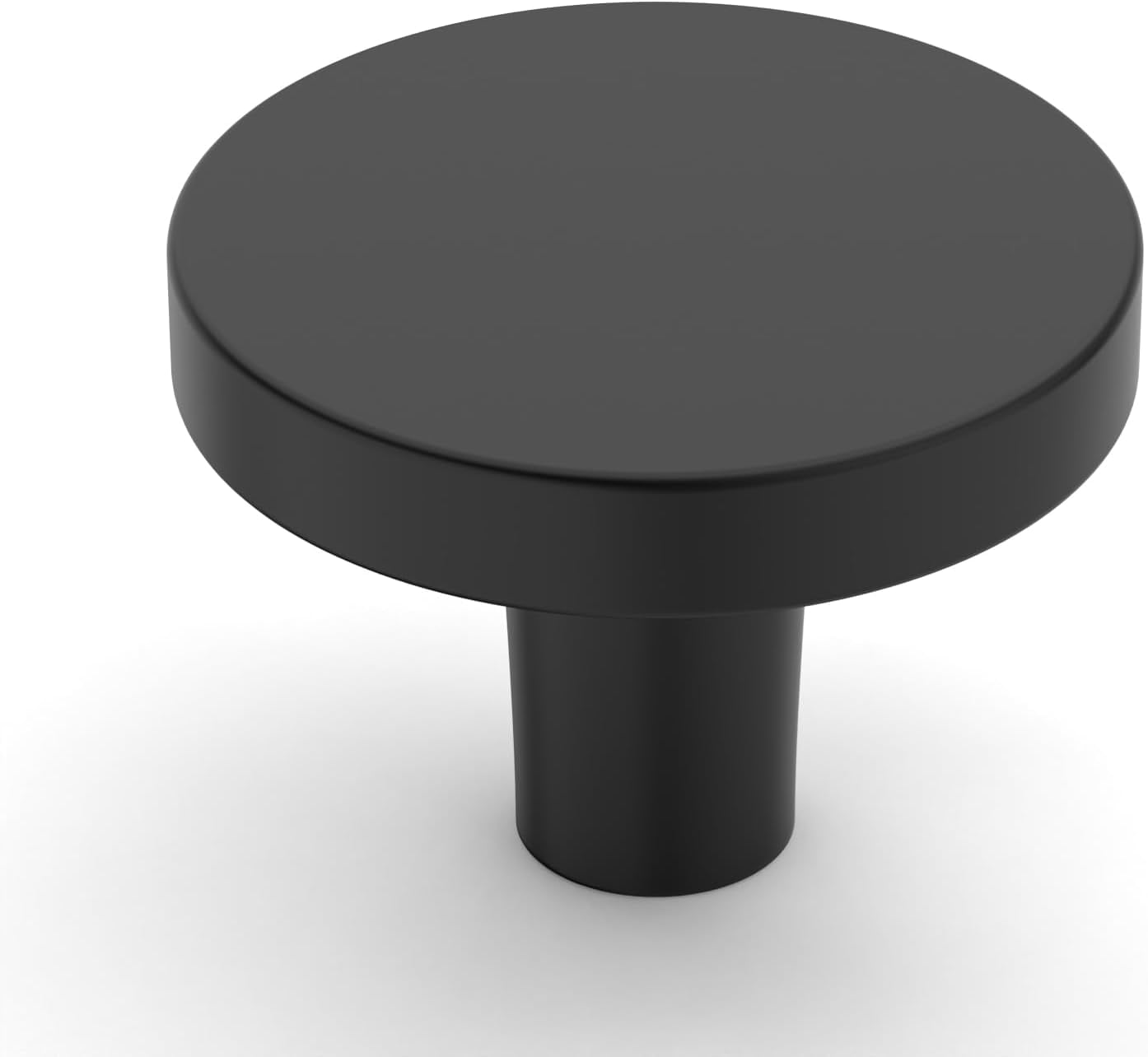 HYKE 10 Pack Matte Black Cabinet Knobs Single Hole Cabinet Pulls 1 Inch (30MM) Diameter Round ...