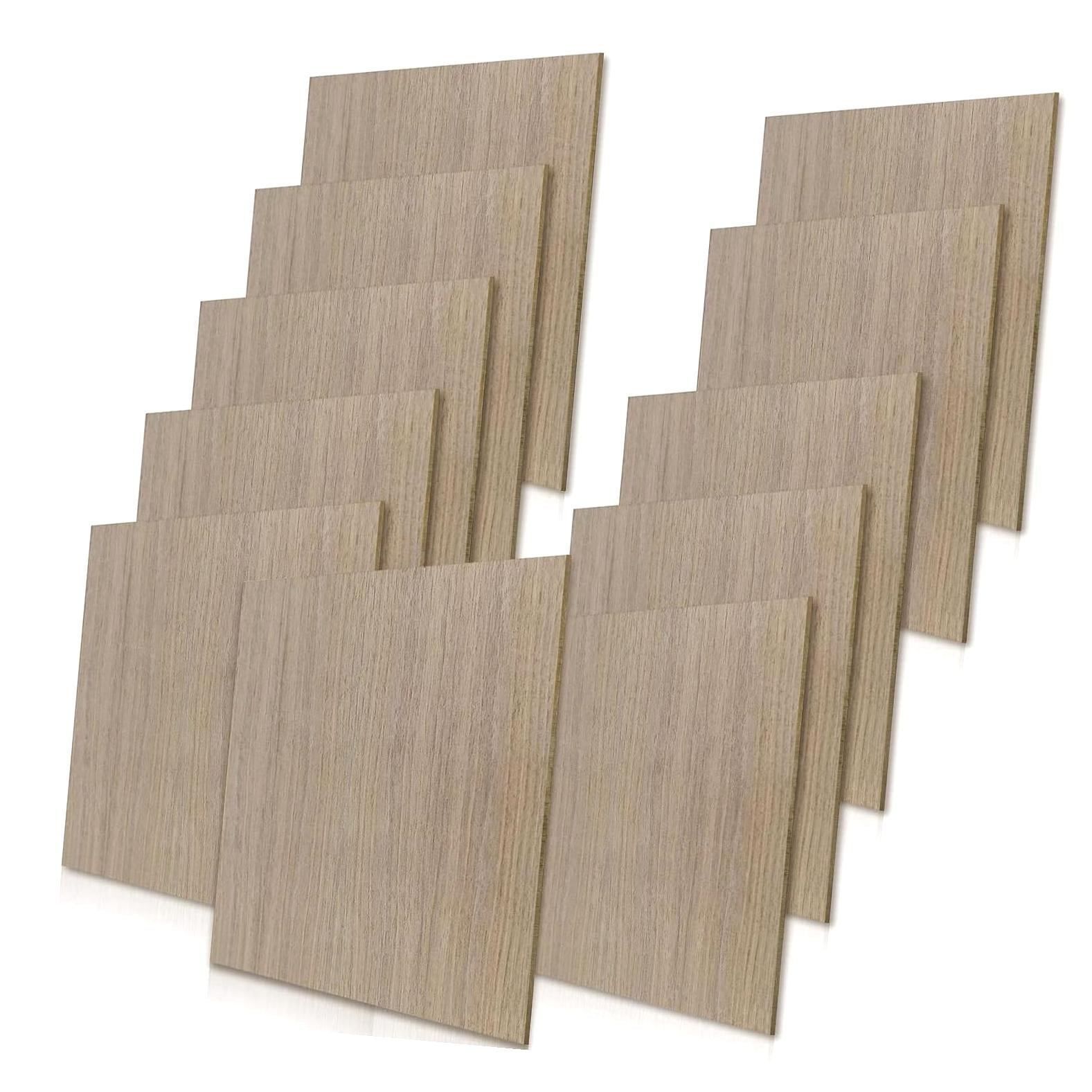 HYKE 10 Pieces Unfinished Walnut Plywood Sheets for DIY, 12 x 12 x 1/8 ...