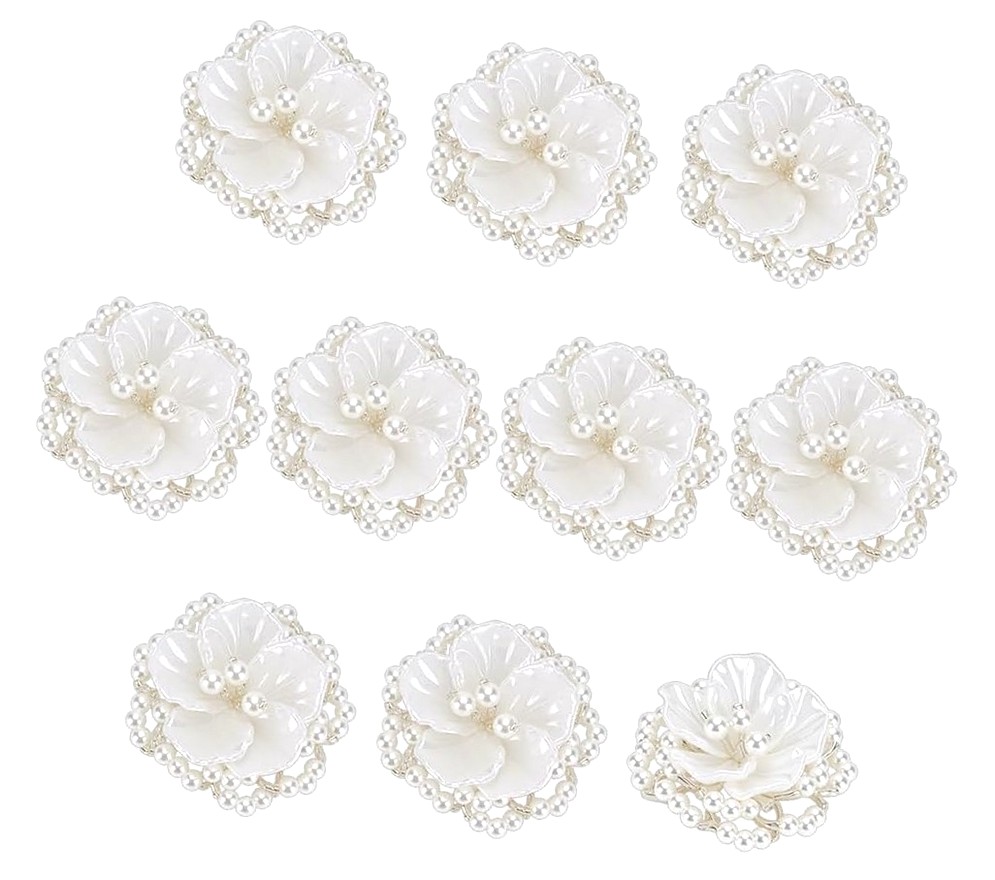 HYKE 10 Pieces and Bead Applique Patches, White Appliques ...