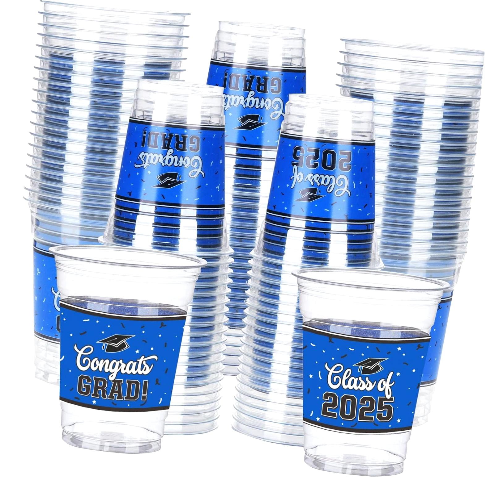HYKE 100 Pcs 12oz Graduation Cups Class of 2025 Graduation Plastic Cups ...