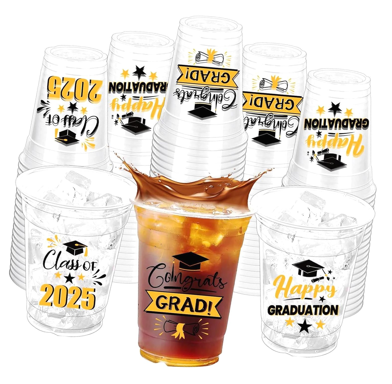 HYKE 100 Pcs Graduation Cups 12oz, 2025 Graduation Party Supplies for ...