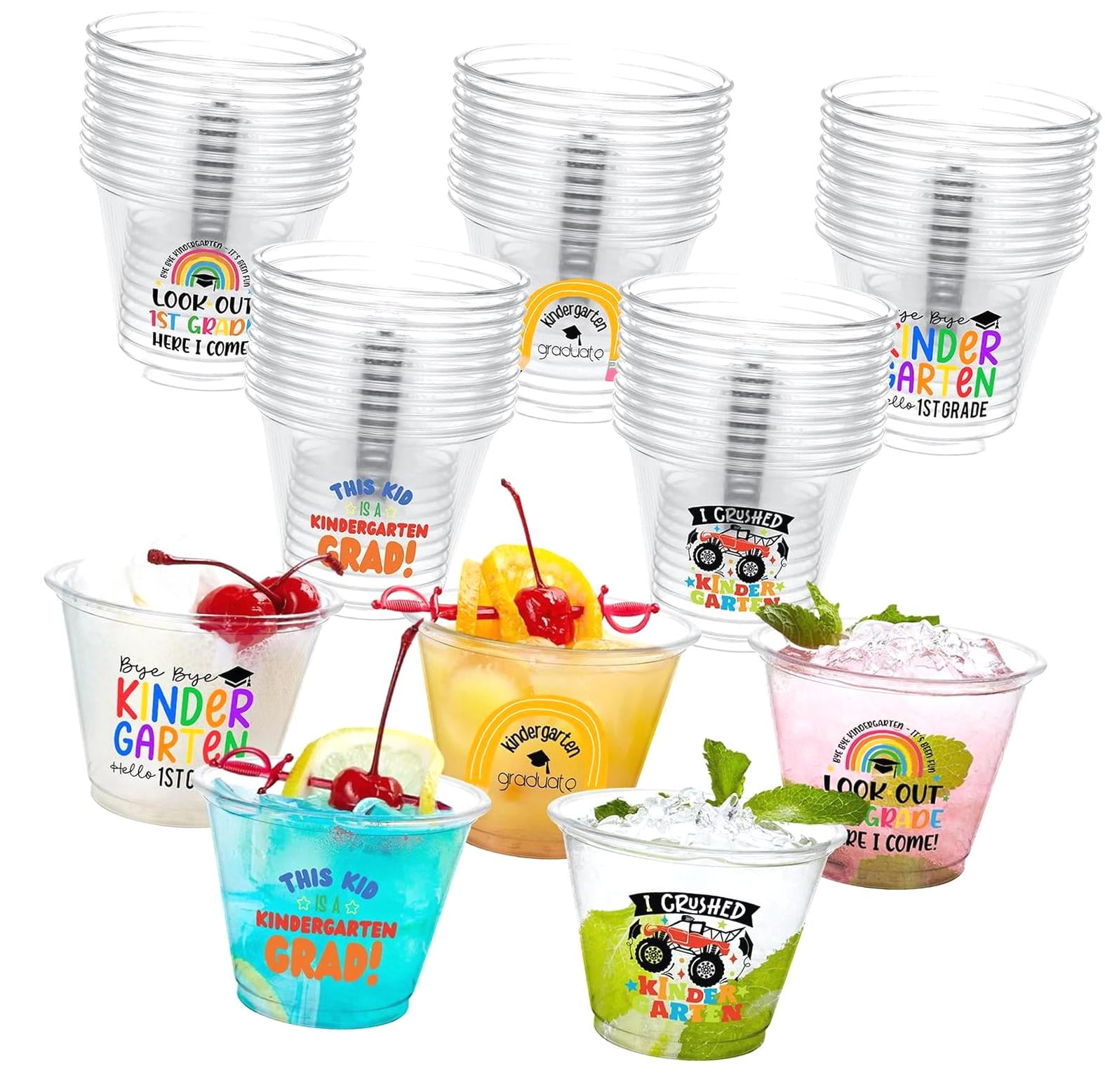 HYKE 100-Piece Graduation Cup Set for Kids' Kindergarten Graduation, 9 oz Class of 2025 ...