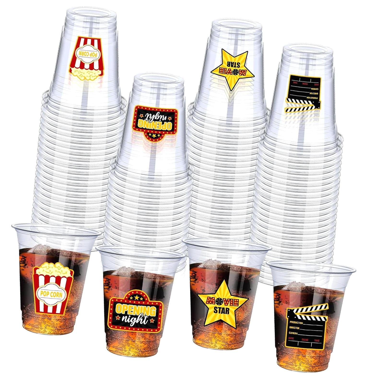 HYKE 100 Piece Movie Night Cups 12 oz Plastic Cinema Party Cups for ...