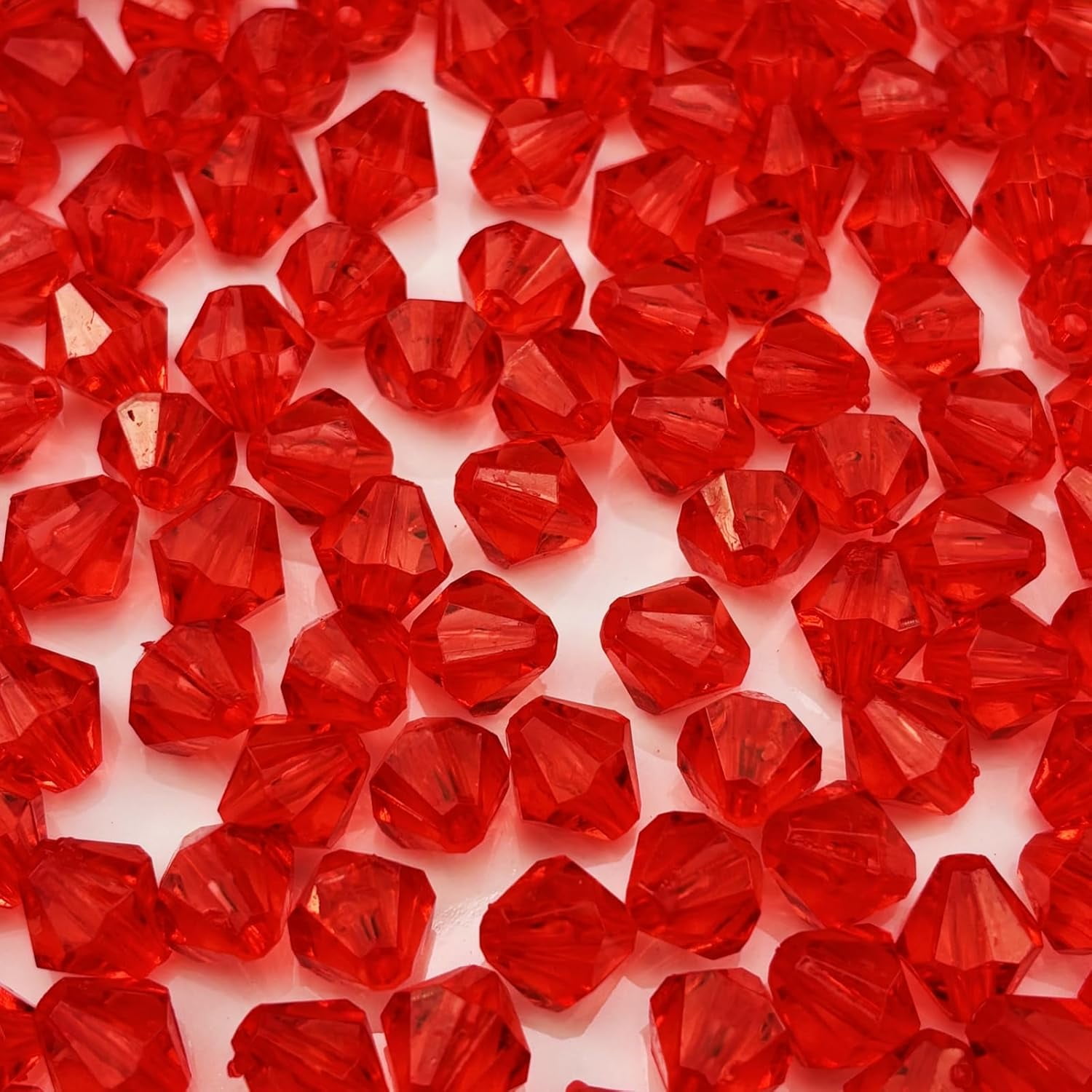 HYKE 100 Pieces 12mm Acrylic Bicone Beads Faceted Acrylic Spacer Beads ...