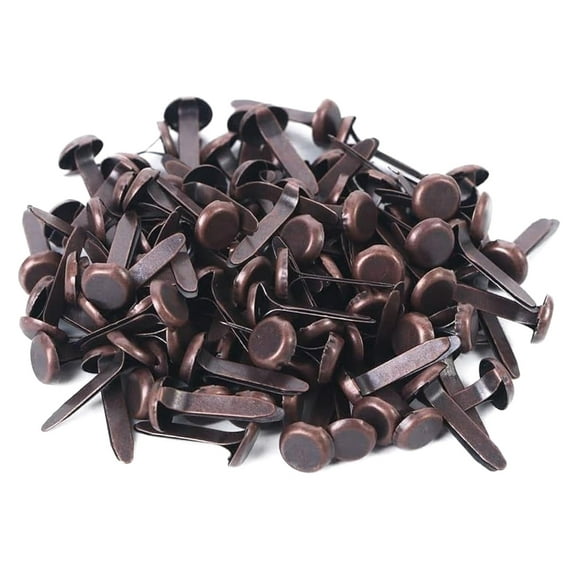 HYKE 100 Pieces Bronze Copper Brad Fasteners, Circular Paper Fasteners ...
