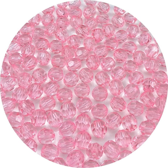 Bybiment 1000 Pieces 6mm Acrylic Round Faceted Beads Loose Plastic ...